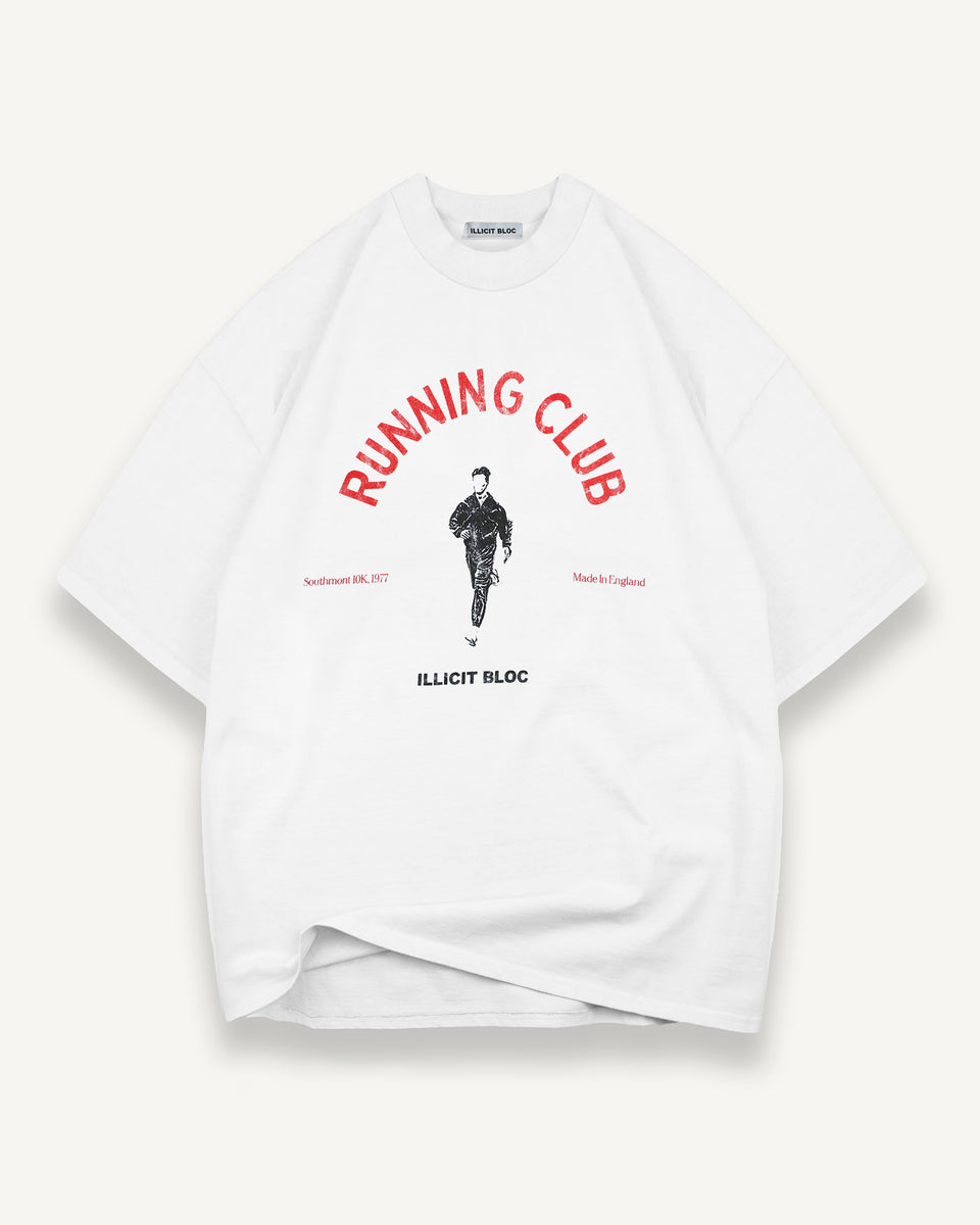 RUNNING CLUB T-SHIRT - WHITE – ILLICIT BLOC
